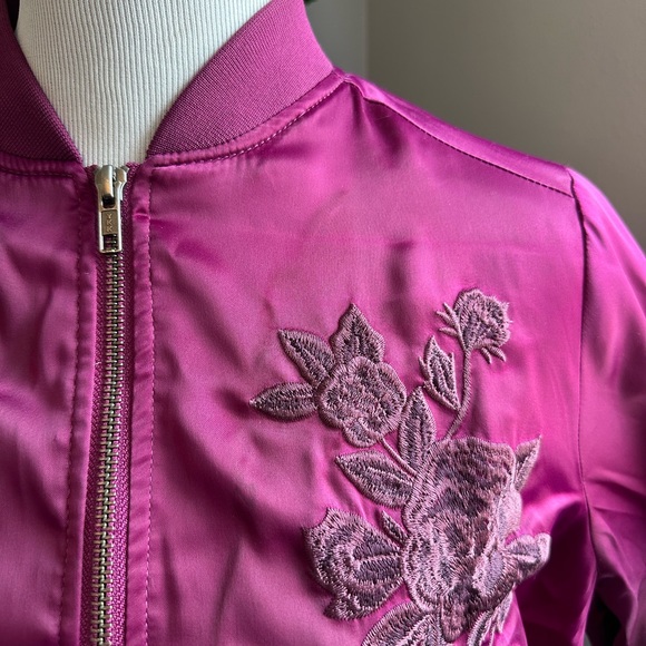 torrid | Jackets & Coats | Flower Embroidered Satin Bomber Jacket ...